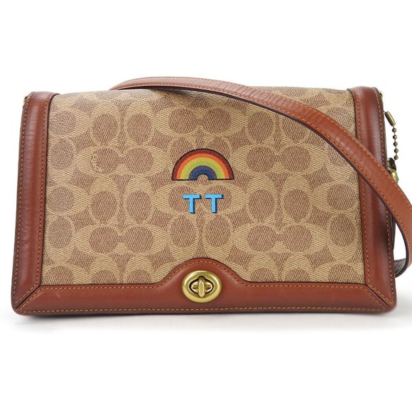 OTHERS | Bags | Coach Shoulder Bag 370 Riley Signature Rainbow Initial ...